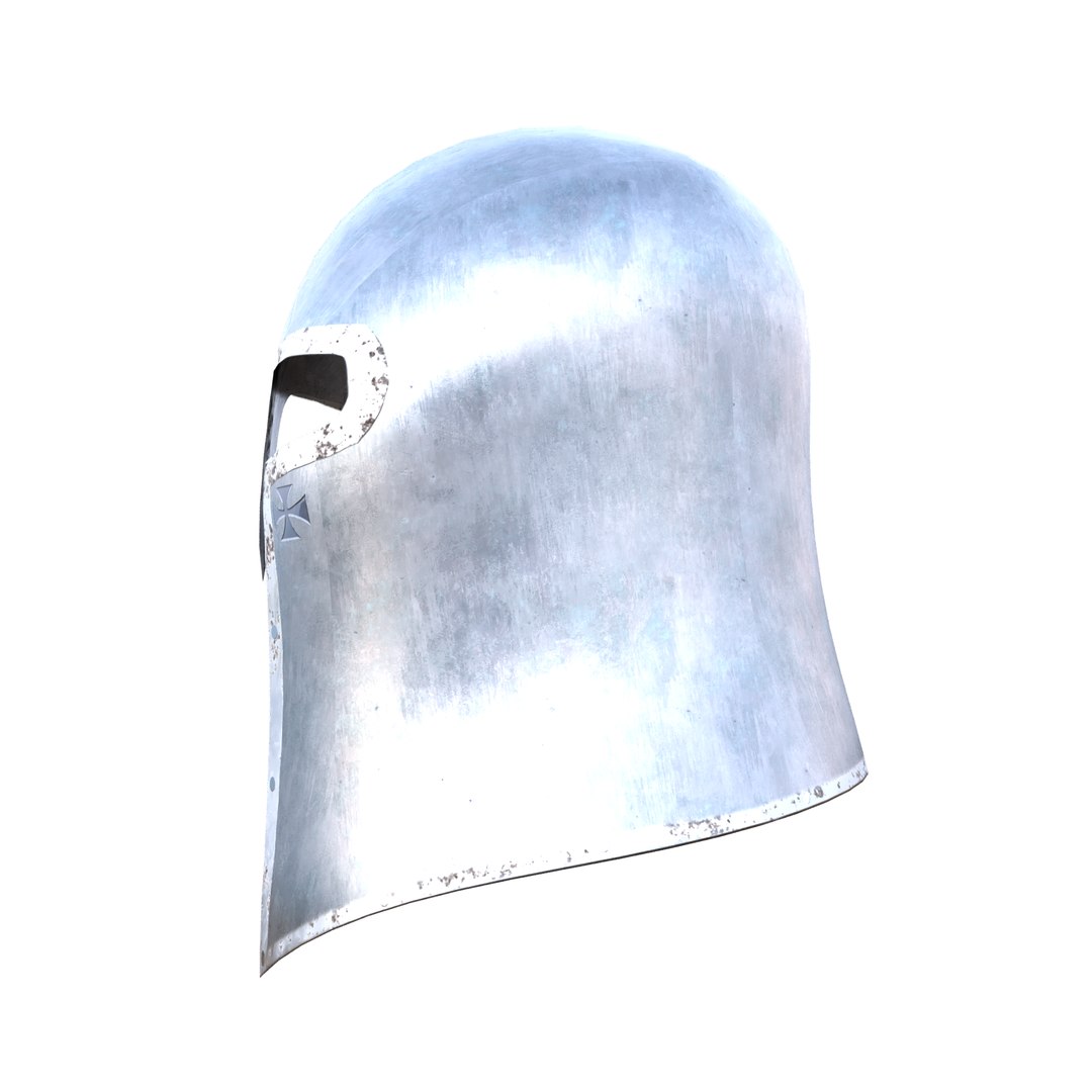 Medieval Great Helm Knight Helmet Low Poly PBR 3D Model 3D Model ...