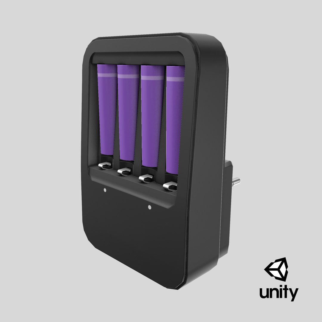 3D Model AA And AAA Battery Charger Black With Batteries - TurboSquid ...