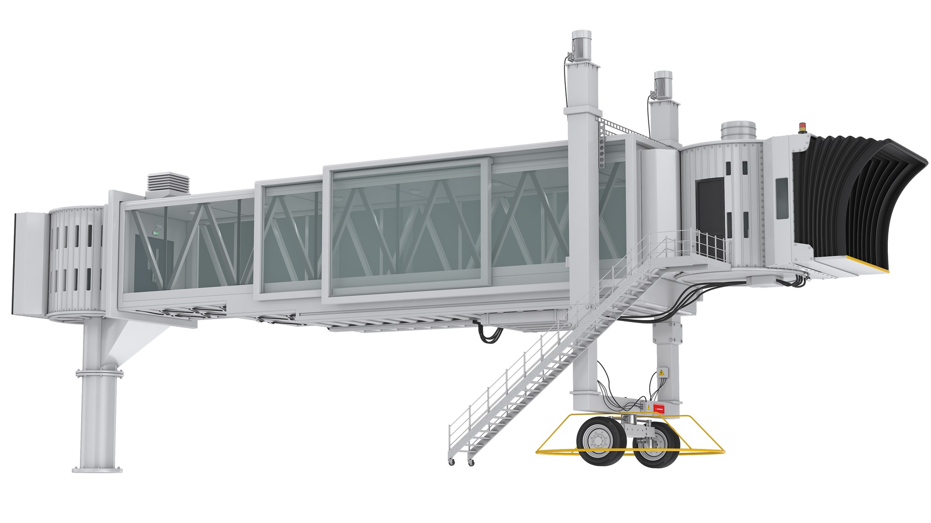 3D Passenger Airplane Steps And Jetway Model - TurboSquid 2294515
