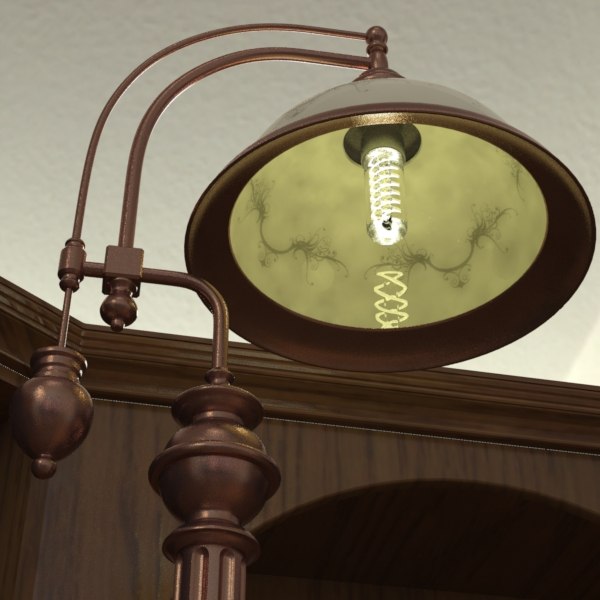 3d model antique desk lamp
