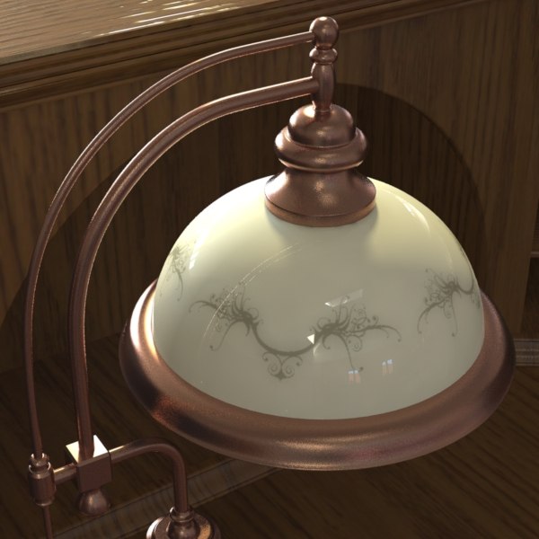 3d model antique desk lamp