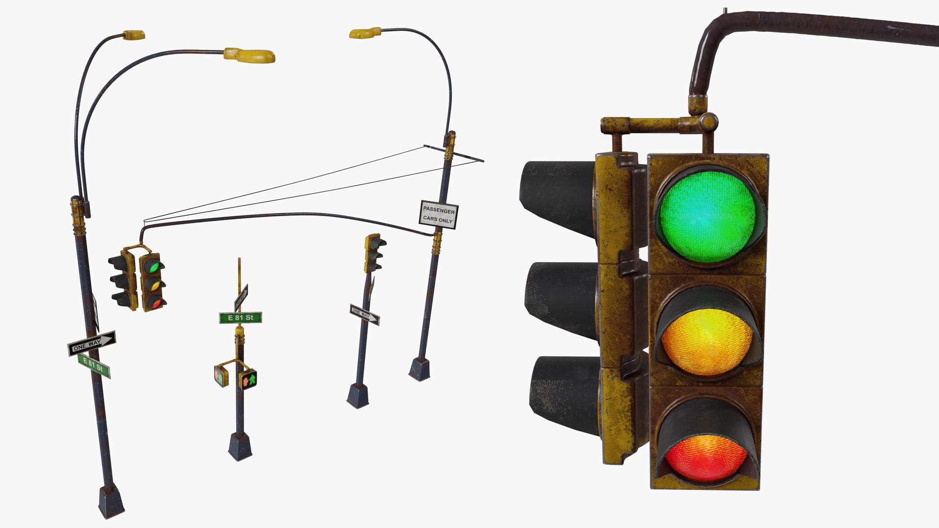 3D NY Street Traffic Lights - TurboSquid 2005919