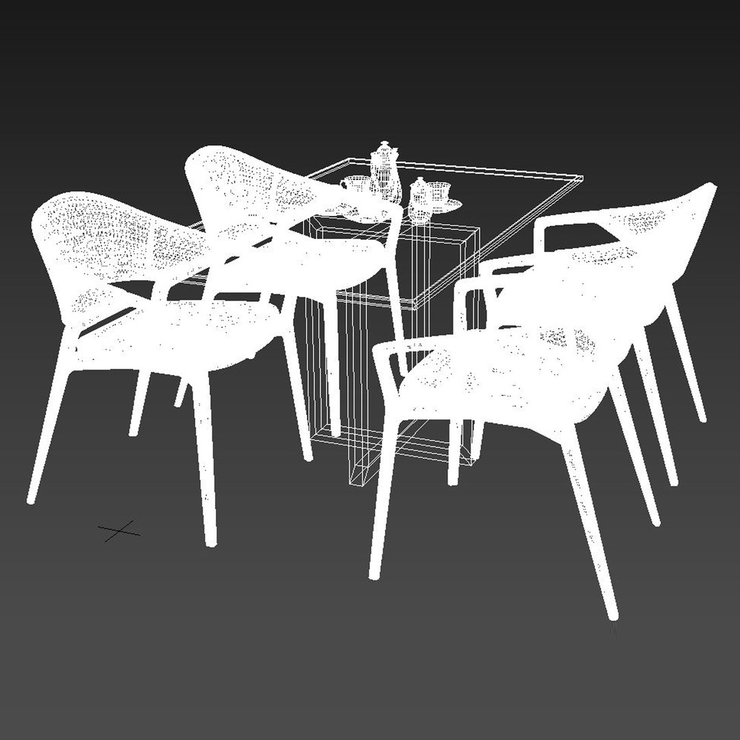 Simply dining table set wood texture 3D - TurboSquid 2095870