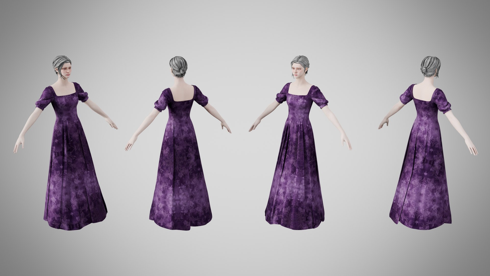 Dress 27 Velvet Twilight Bloom 3D Model - TurboSquid 2483339
