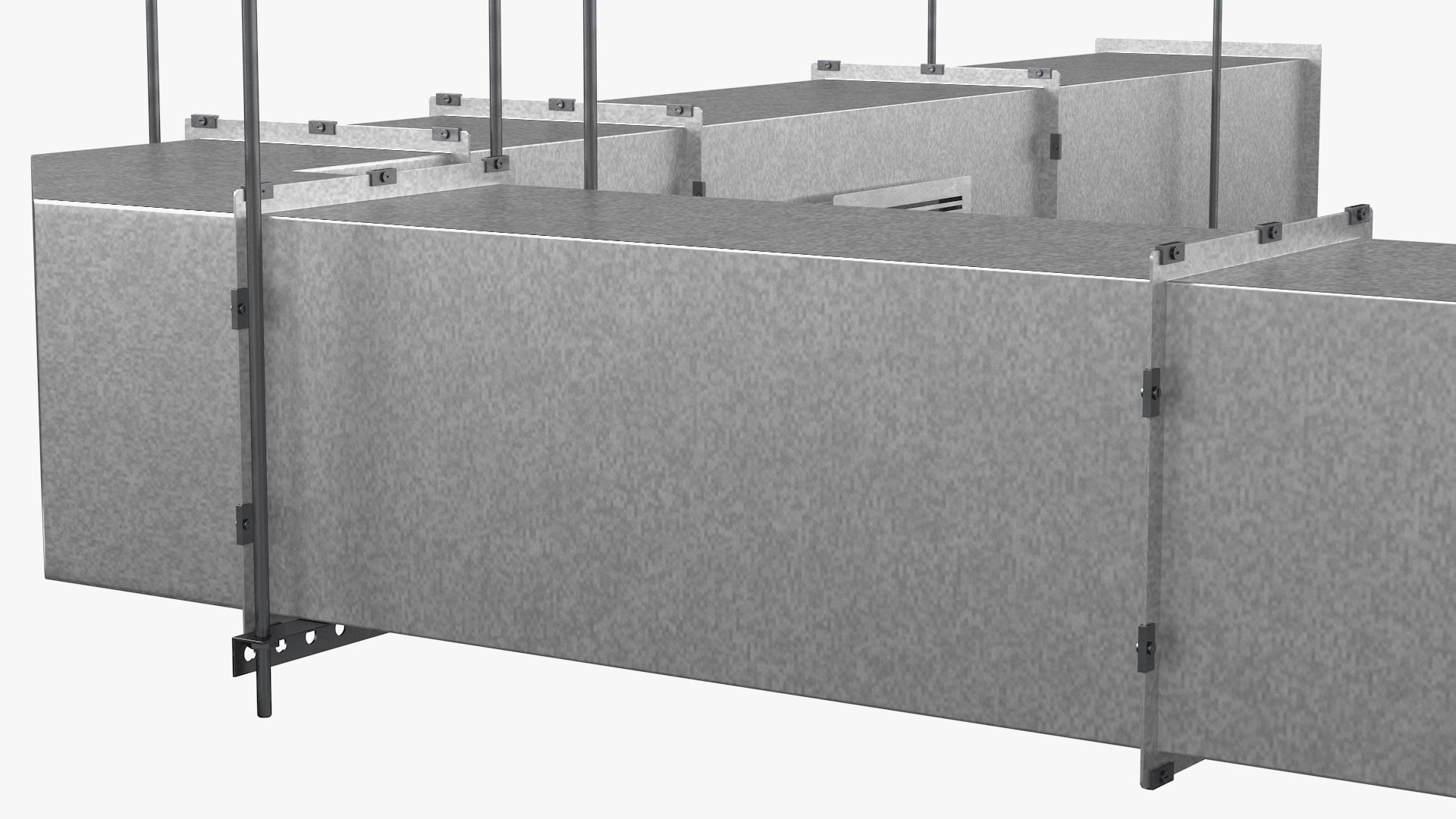 3D corner square air duct model - TurboSquid 1646656