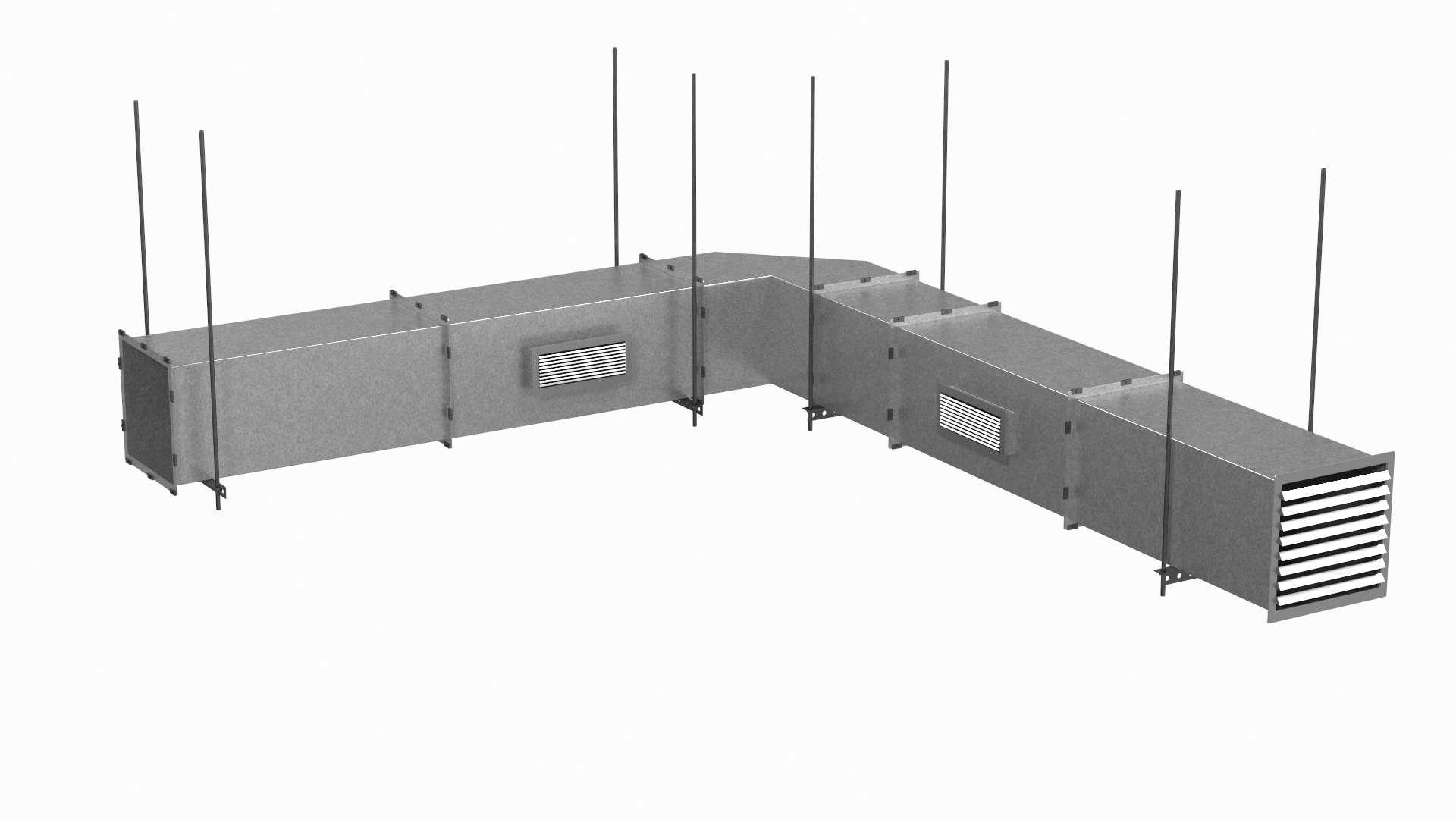 3D Corner Square Air Duct Model - TurboSquid 1646656
