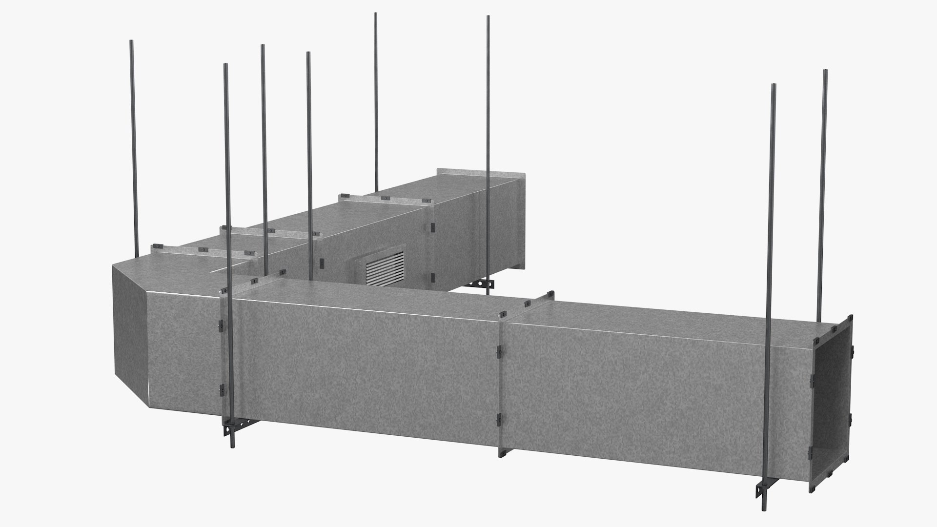 3D corner square air duct model - TurboSquid 1646656