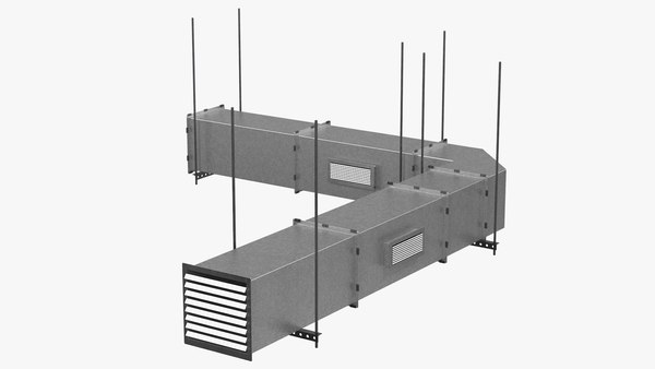 3D corner square air duct model - TurboSquid 1646656