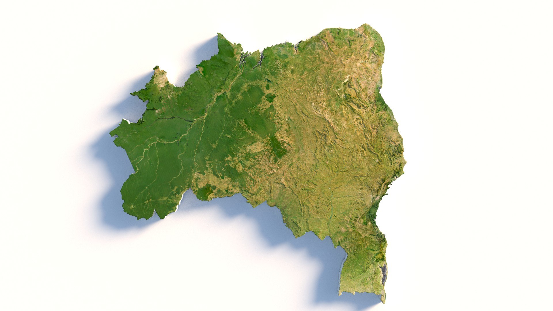 3D Brazil Terrain Map - TurboSquid 2335463