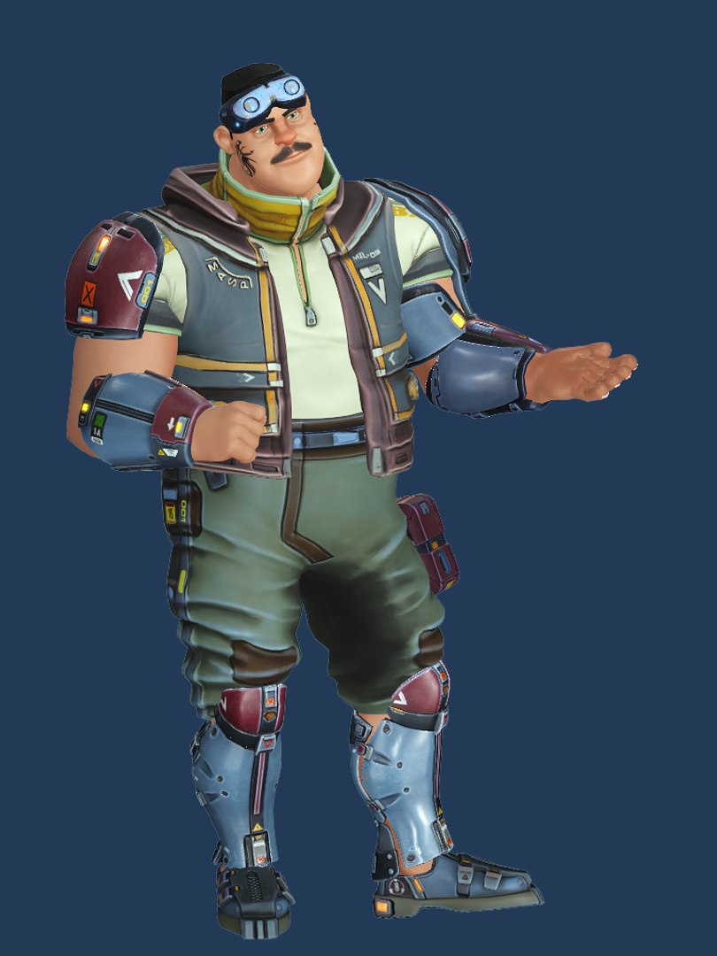 Cartoon Rigged Sci-Fi Gray Soldier-Man Character 3D Model 3D Model ...