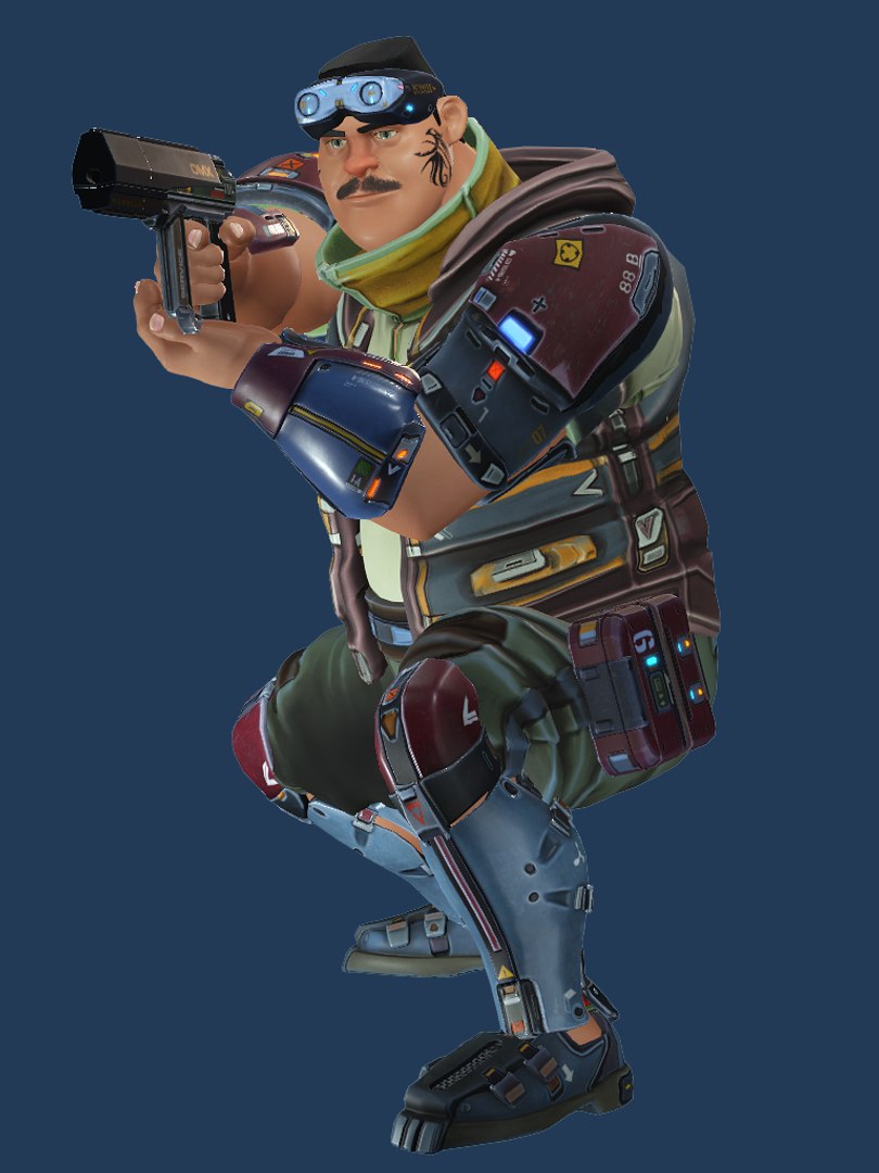 Cartoon Rigged Sci-Fi Gray Soldier-Man Character 3D Model 3D Model ...