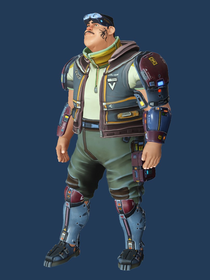 Cartoon Rigged Sci-Fi Gray Soldier-Man Character 3D Model 3D Model ...