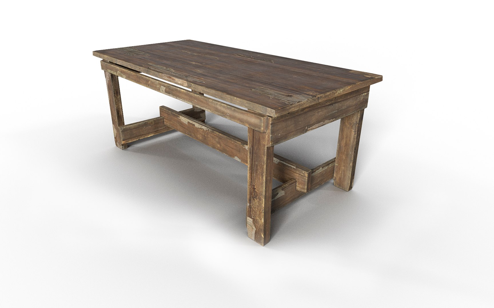 Old Wooden Table 3D Model - TurboSquid 1952356