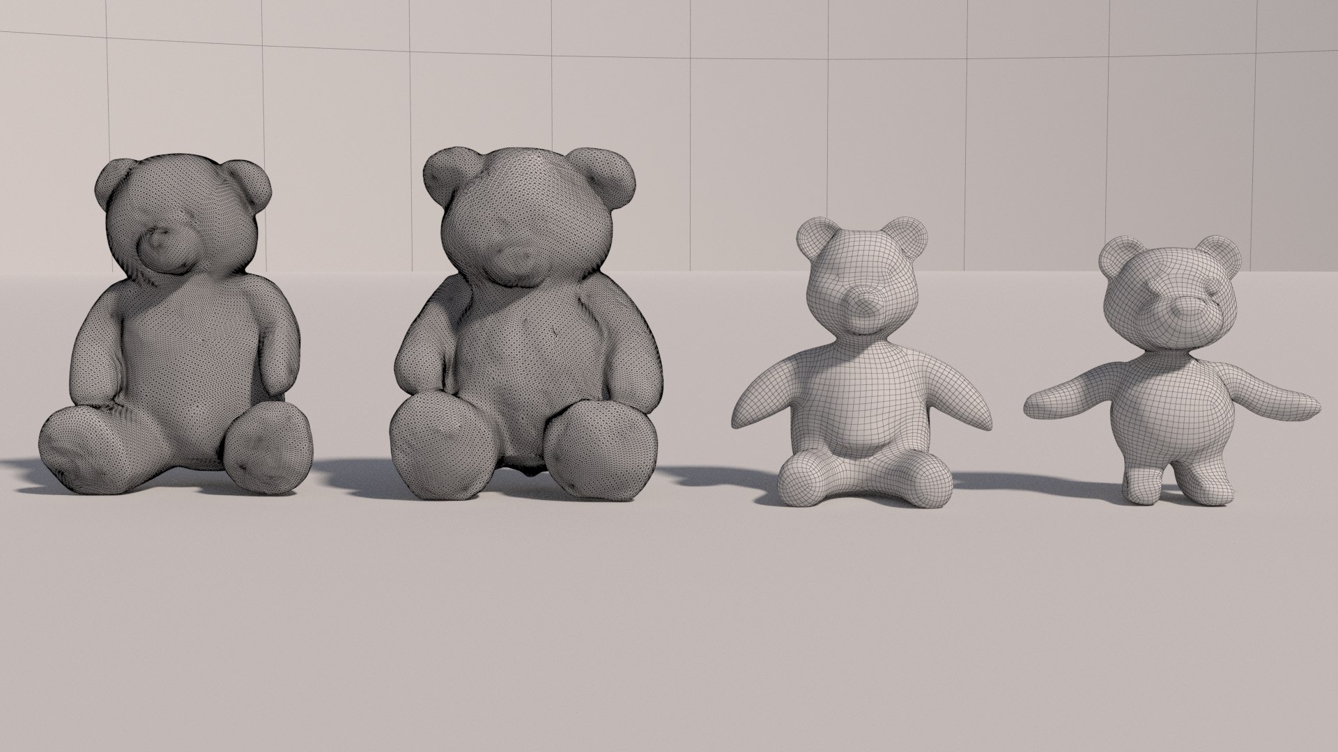 4 Teddy Bear 3D Model - TurboSquid 2329499