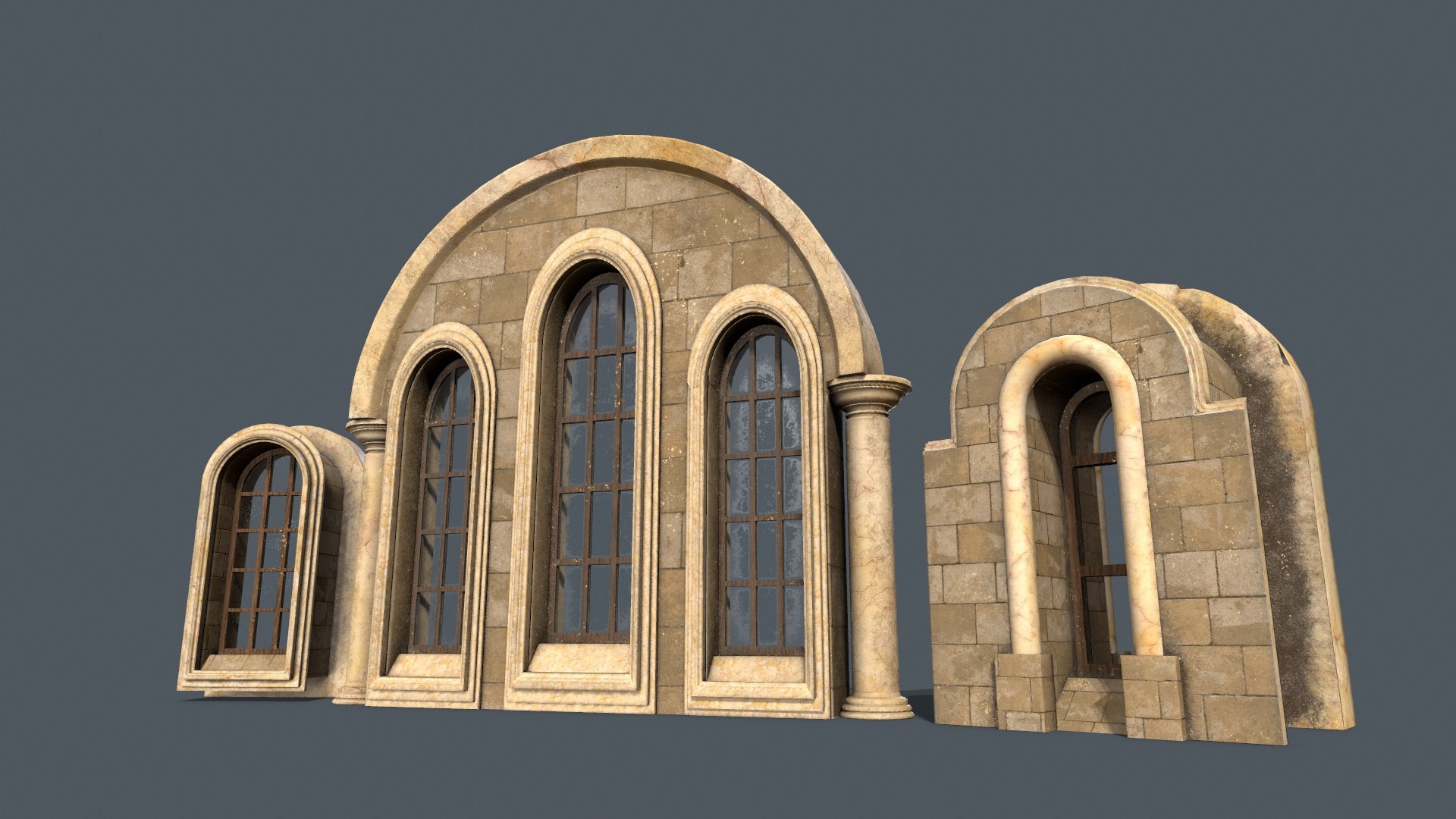 3D Medieval Window Set - TurboSquid 2299053