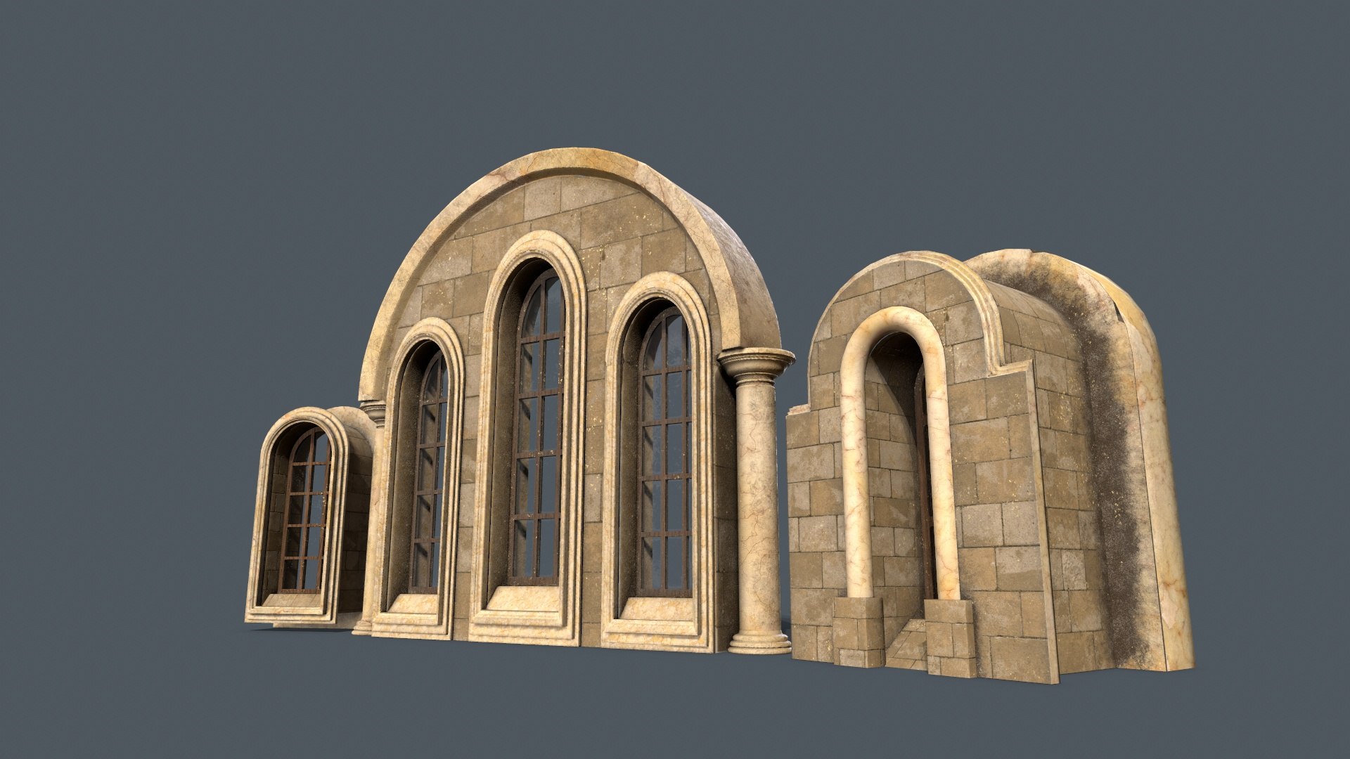 3D Medieval Window Set - TurboSquid 2299053