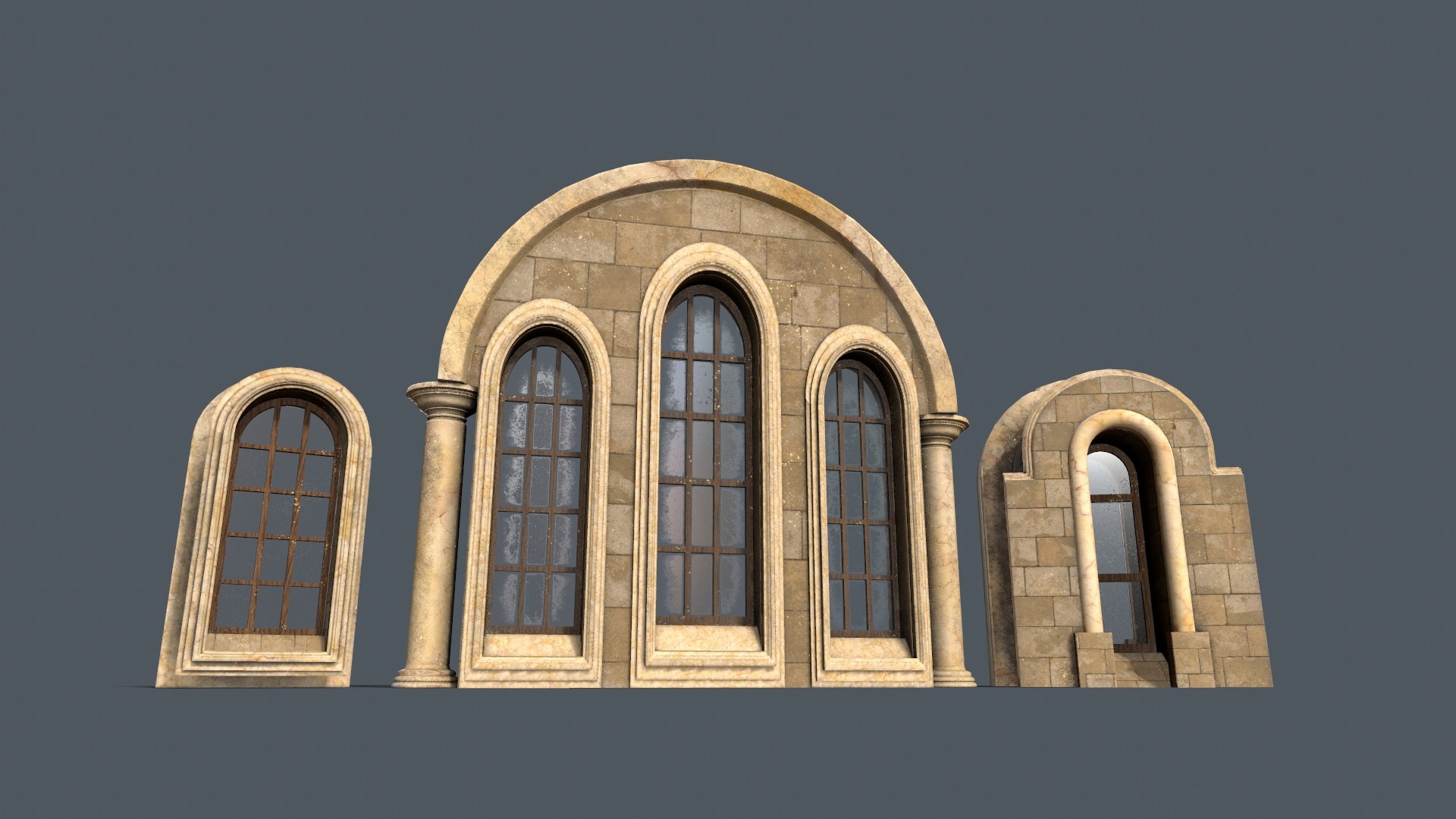 3D Medieval Window Set - TurboSquid 2299053