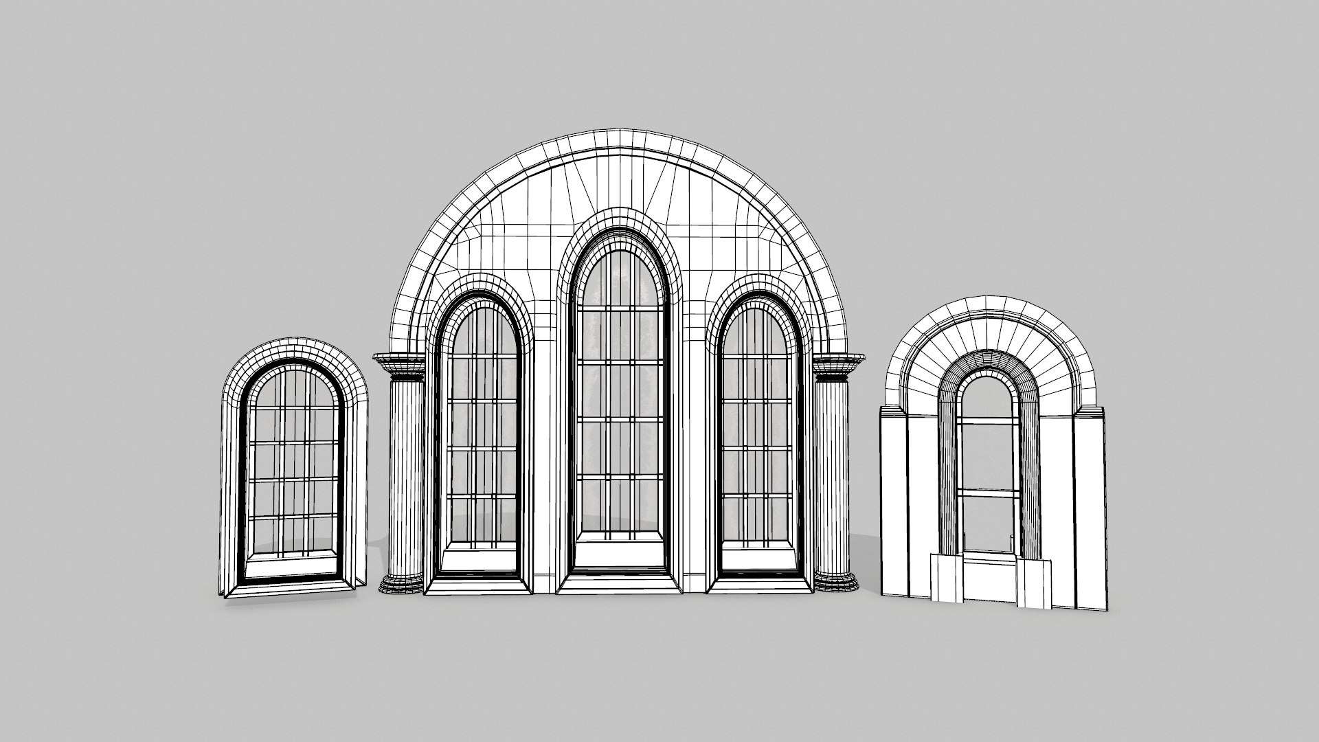 3D Medieval Window Set - TurboSquid 2299053