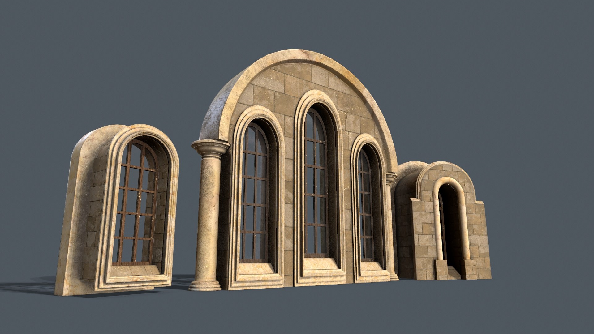 3D Medieval Window Set - TurboSquid 2299053