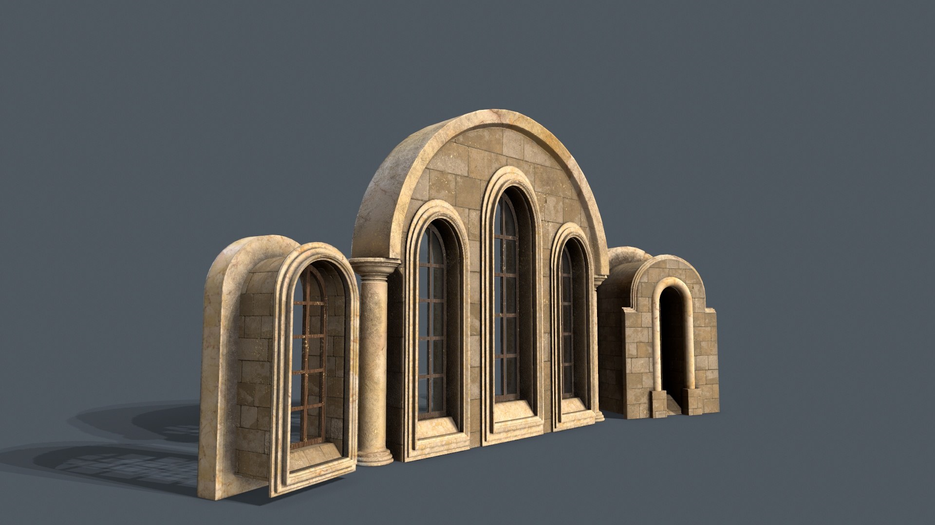 3D Medieval Window Set - TurboSquid 2299053