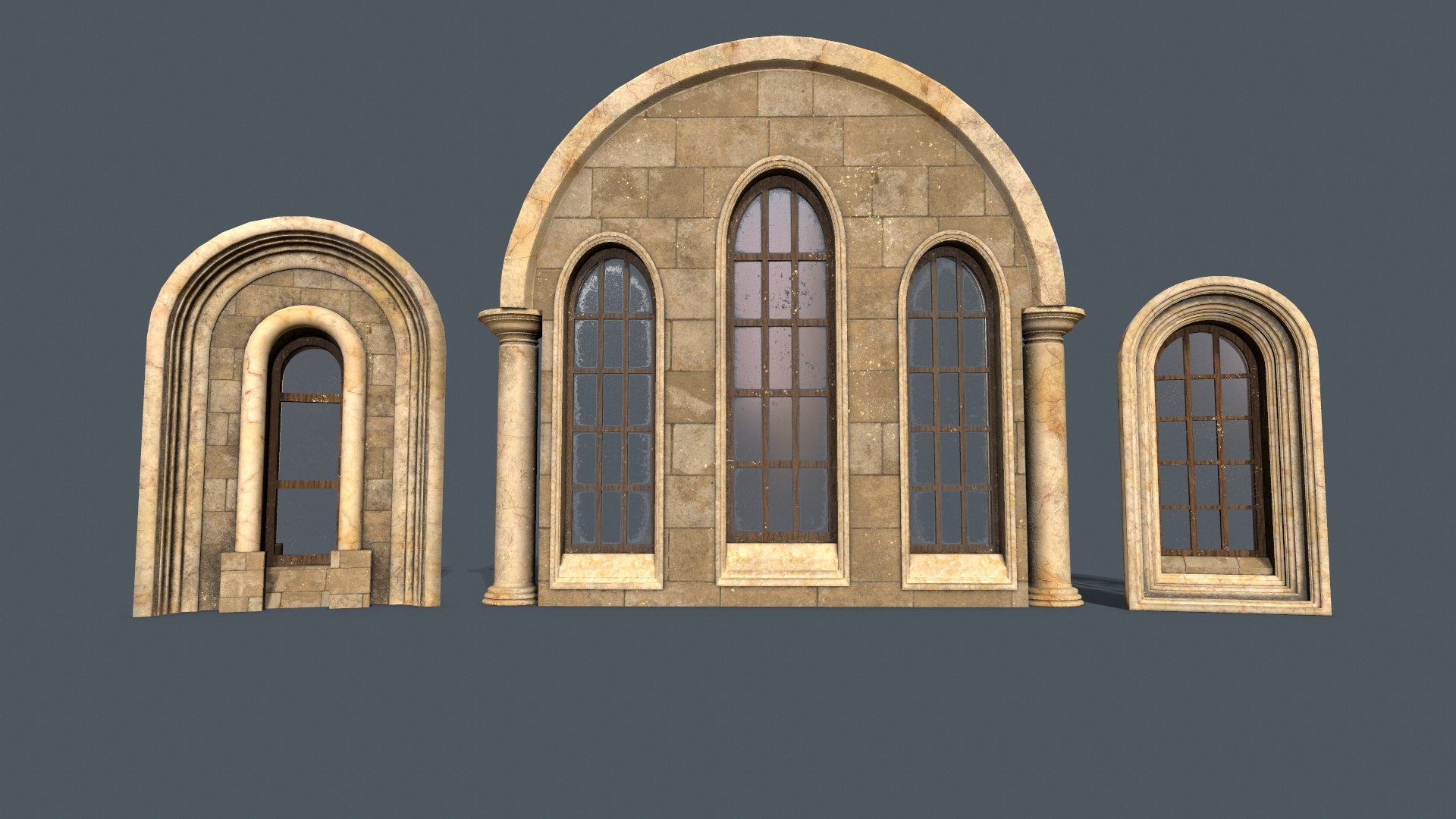 3D Medieval Window Set - TurboSquid 2299053