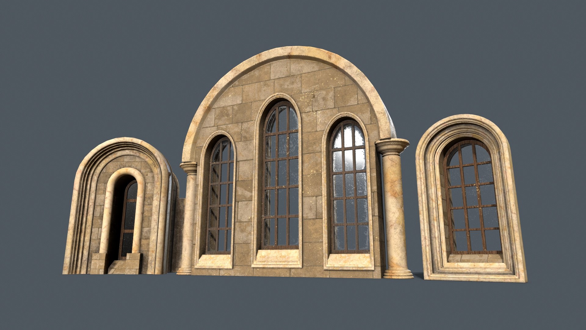 3D Medieval Window Set - TurboSquid 2299053