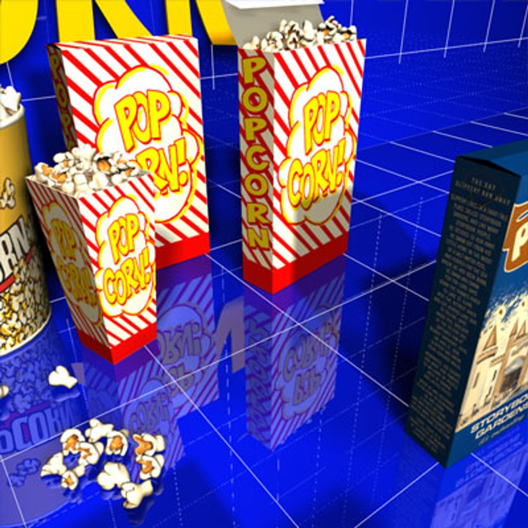 Pop Corn 01 3d Model