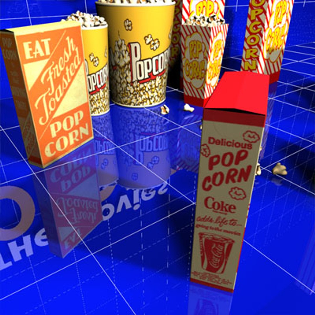 Pop Corn 01 3d Model