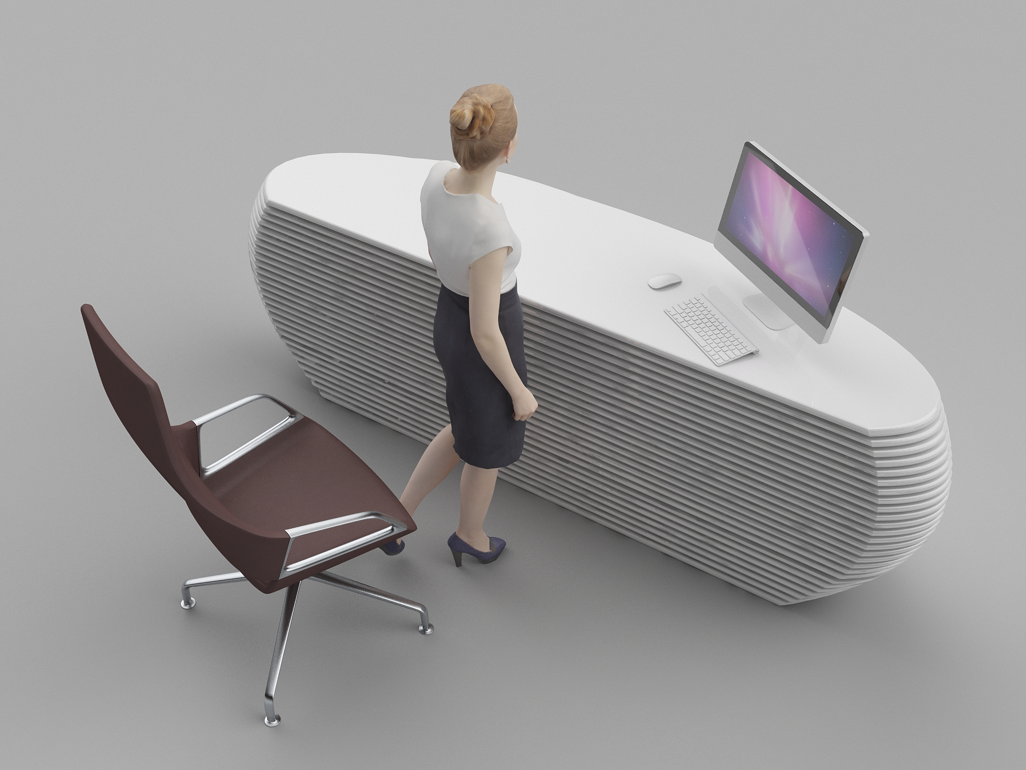 3D model Reception Desk - 045 - TurboSquid 1994130