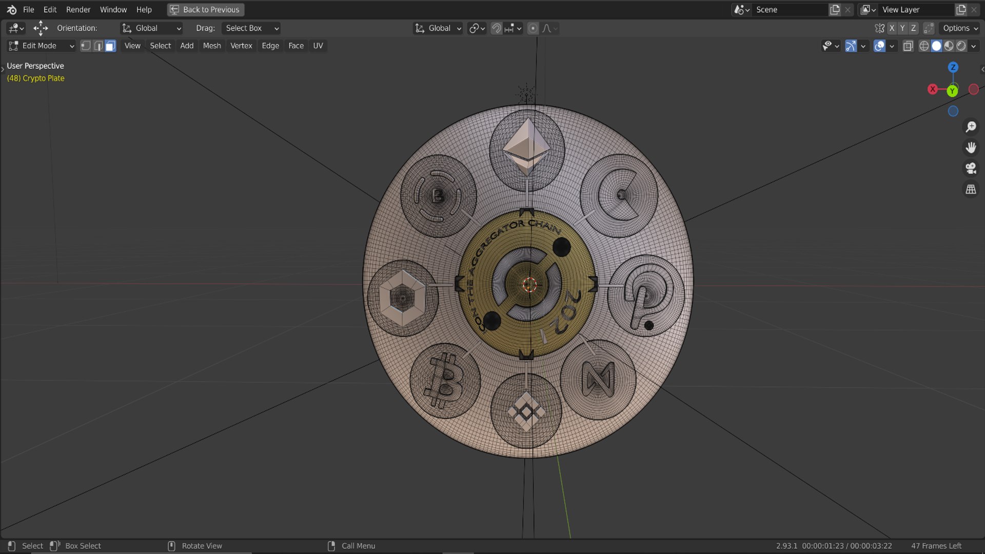 Crypto Plate Made in Blender model - TurboSquid 1770542