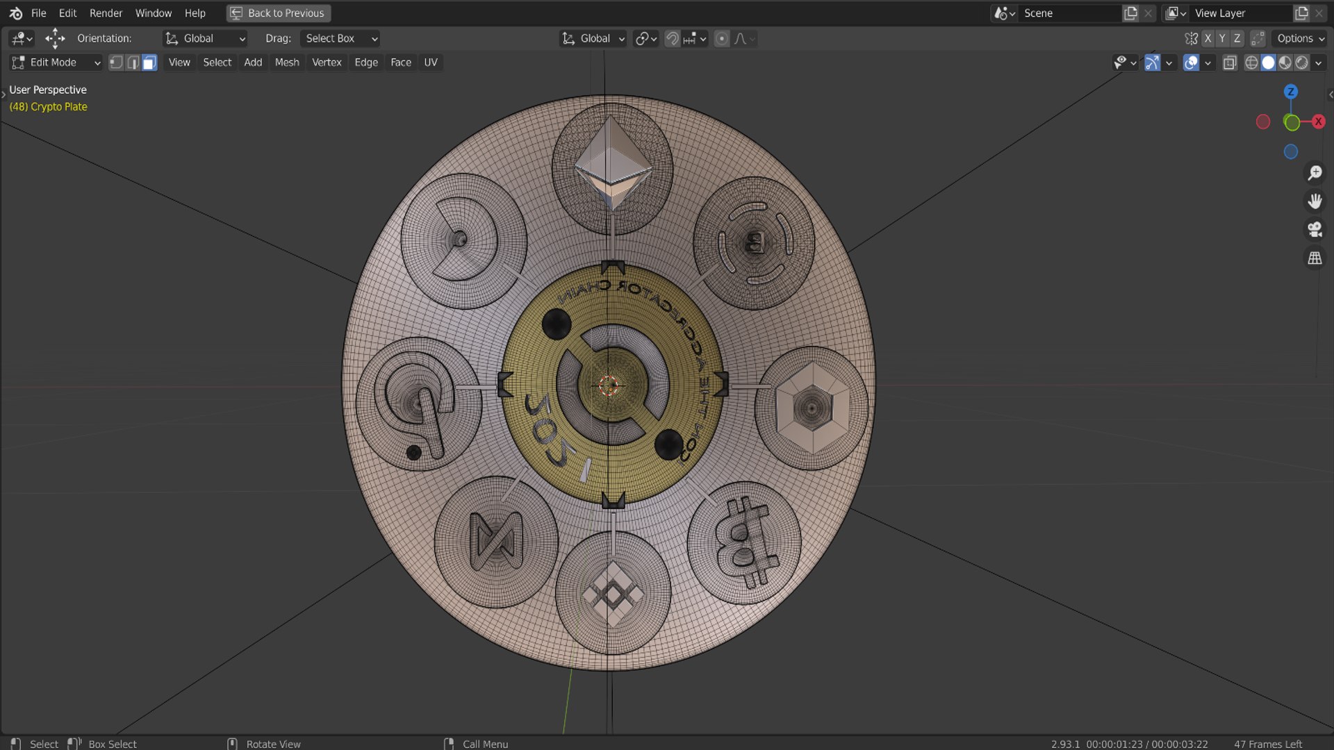 Crypto Plate Made in Blender model - TurboSquid 1770542