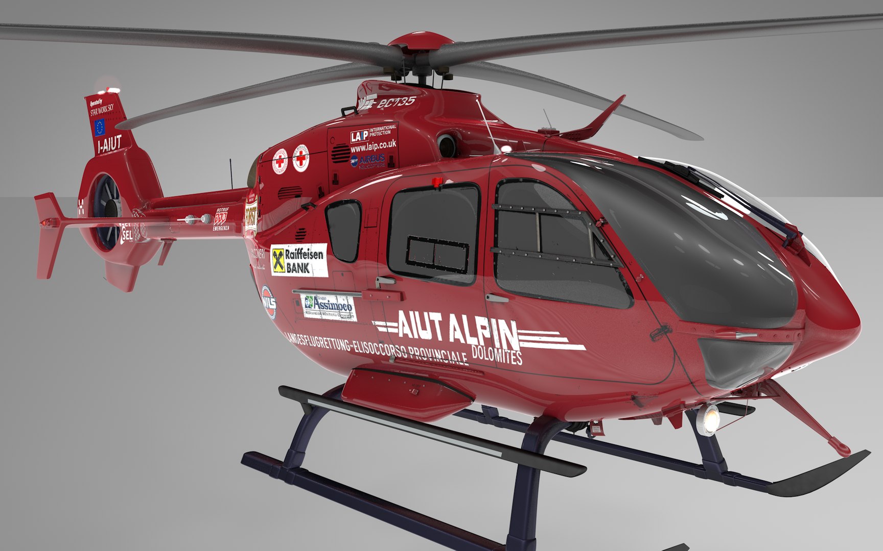 3D Eurocopter EC-135 AIUT ALPIN Dolomites L1950 - TurboSquid 2040157