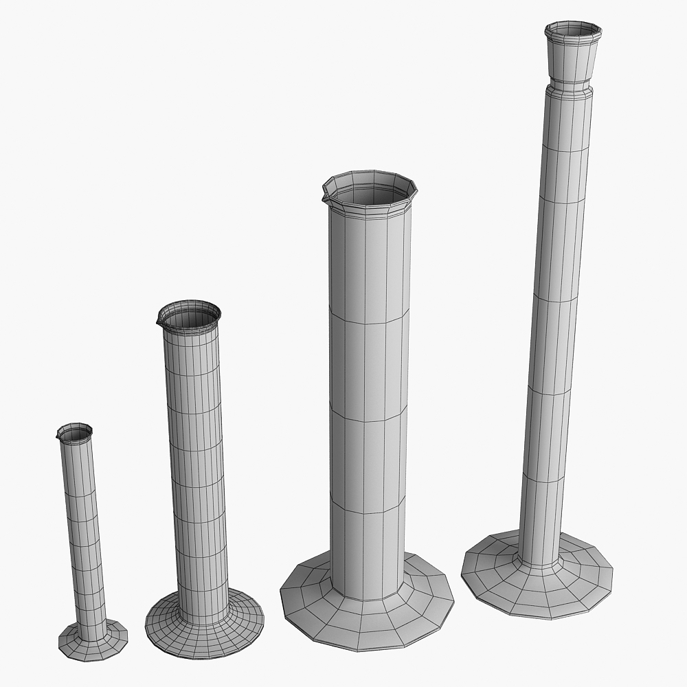 3d model set lab glassware beakers