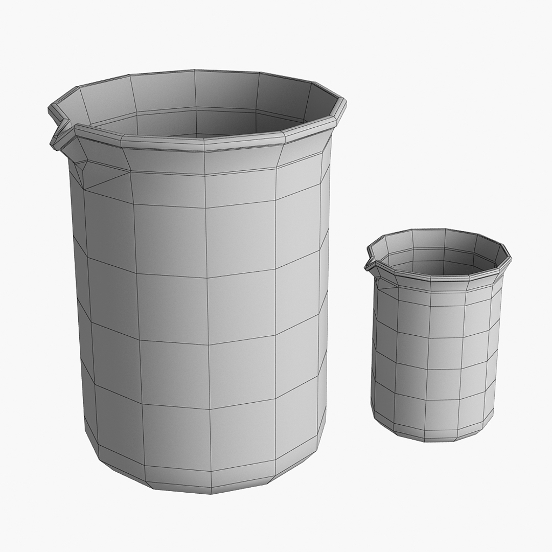 3d model set lab glassware beakers