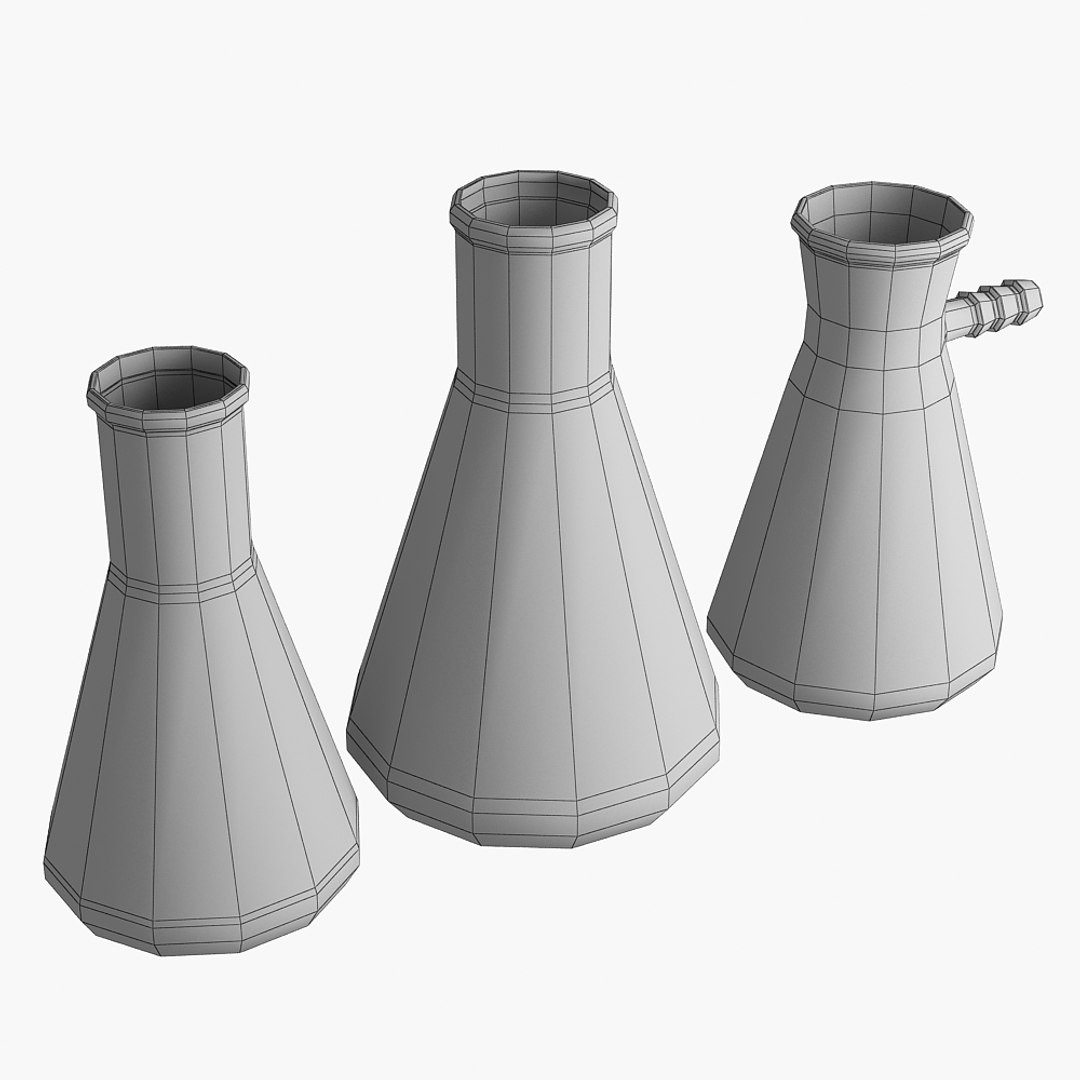 3d model set lab glassware beakers