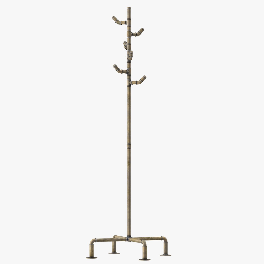 Industrial Metal Pipe Coat Rack 3D Model - TurboSquid 2138564