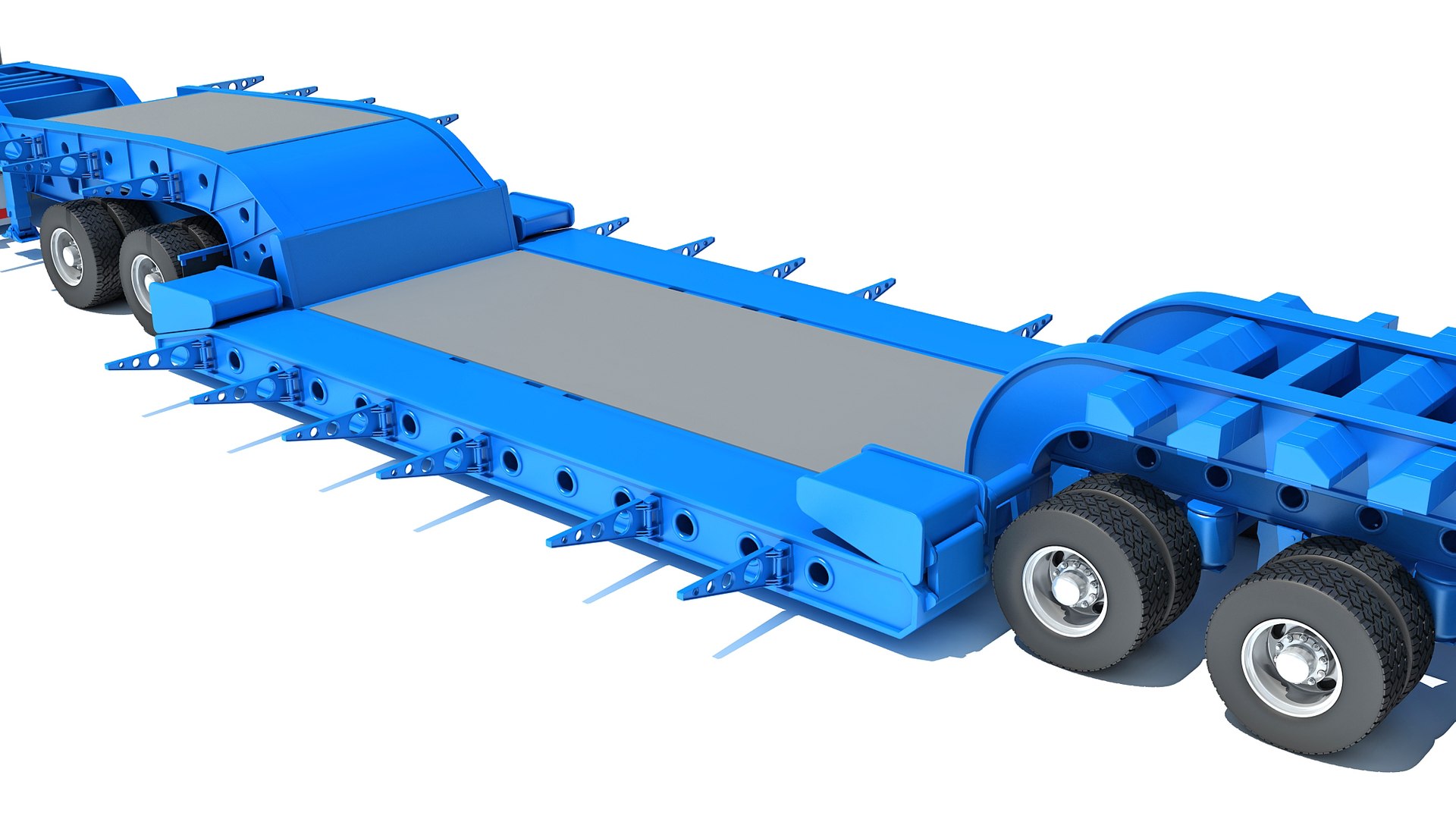 Truck with Lowboy Trailer 3D model - TurboSquid 1958219