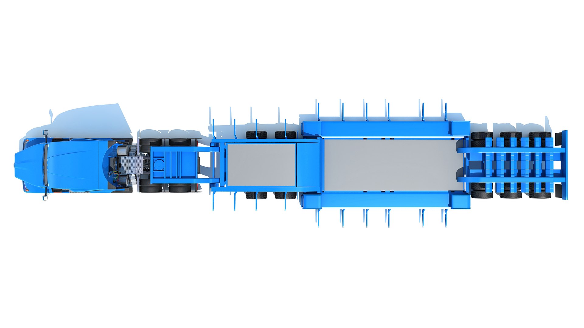 Truck with Lowboy Trailer 3D model - TurboSquid 1958219