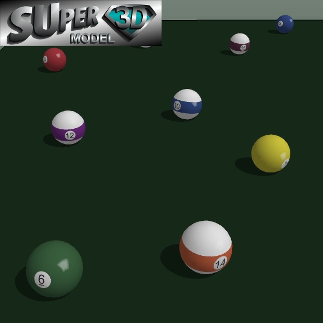 3ds Max Sketchup Pool Balls Billiard
