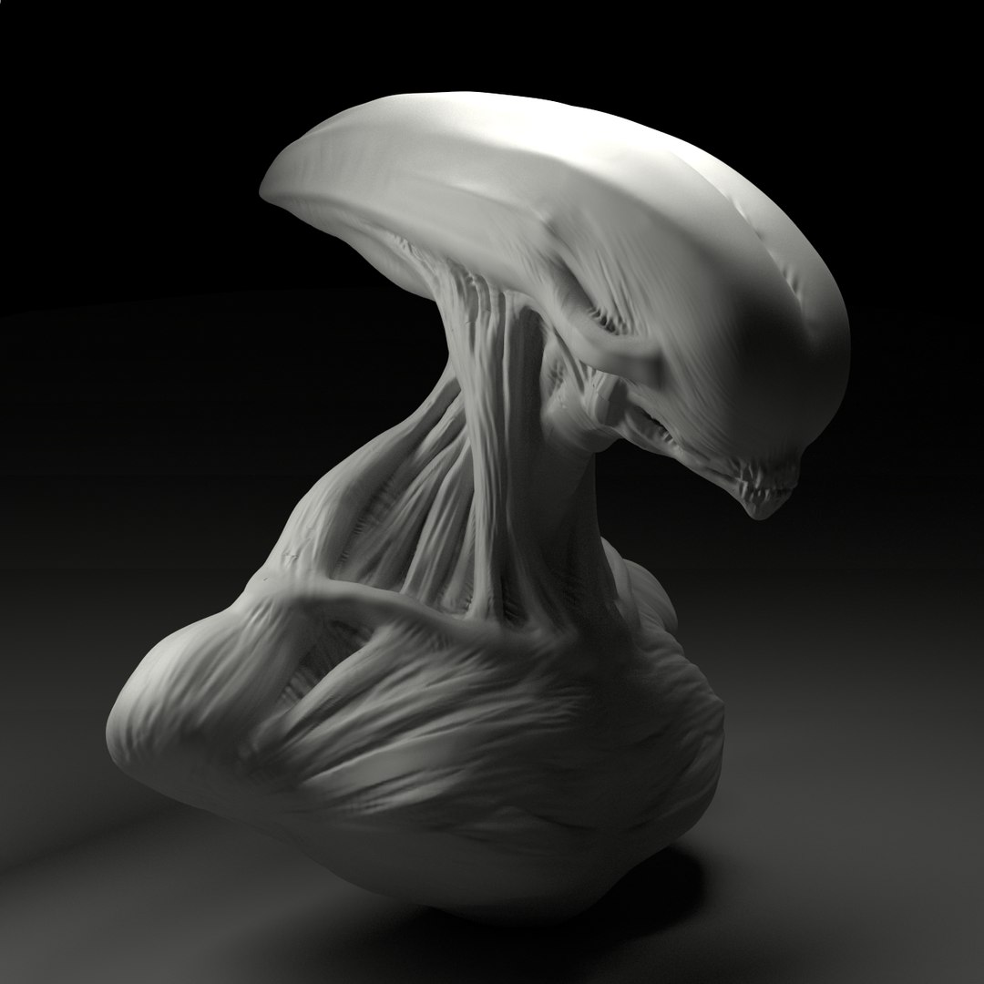 Alien Head 3d Model