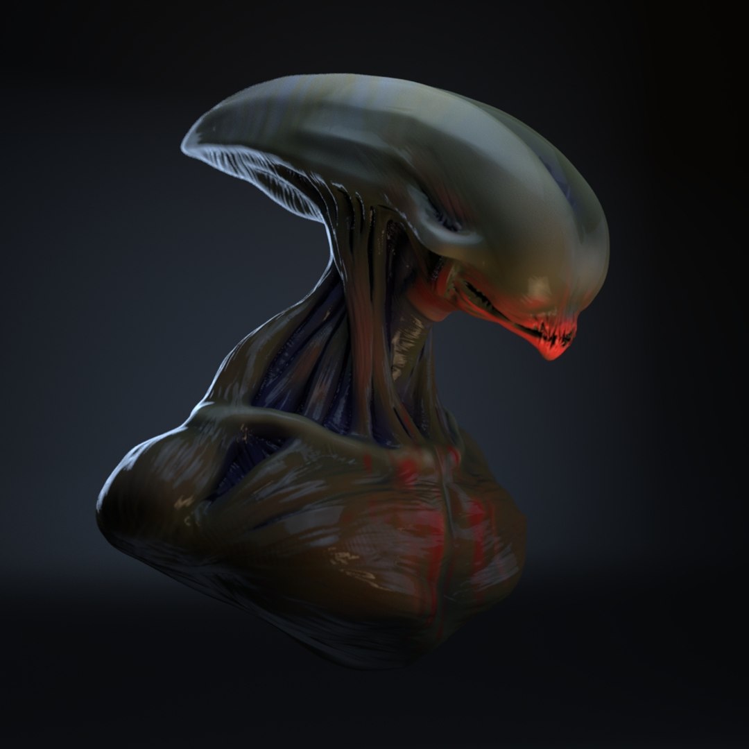 Alien Head 3d Model