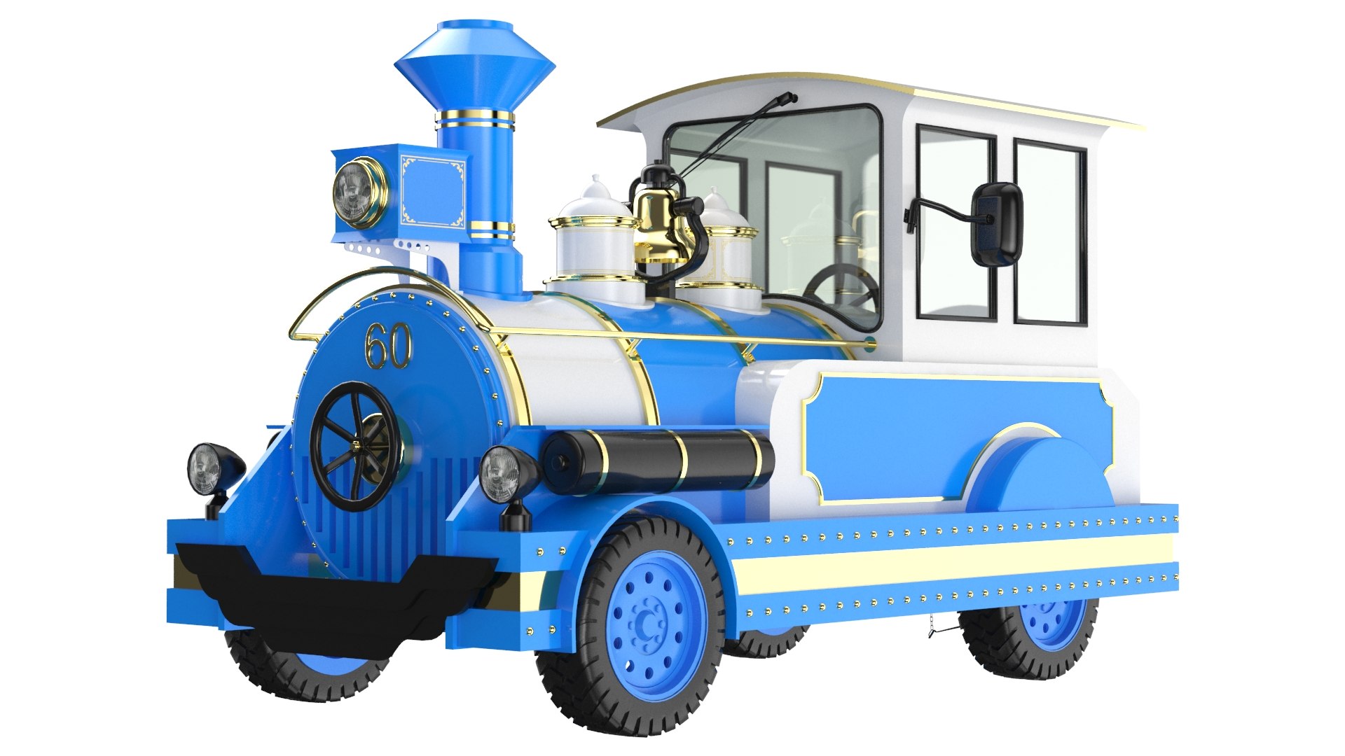 Detailed Amusement Park Train Blue 3D - TurboSquid 2171164