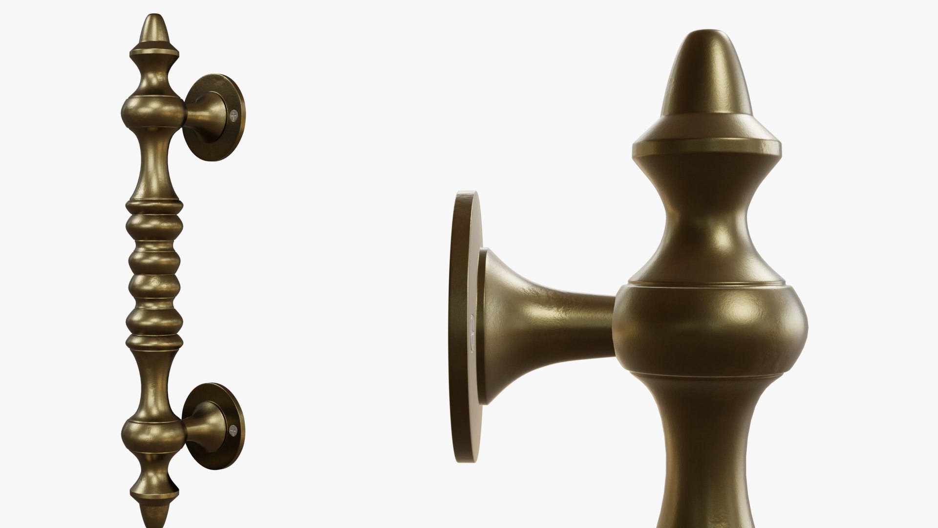 3D Model Decorative Front Door Handle - TurboSquid 2242784