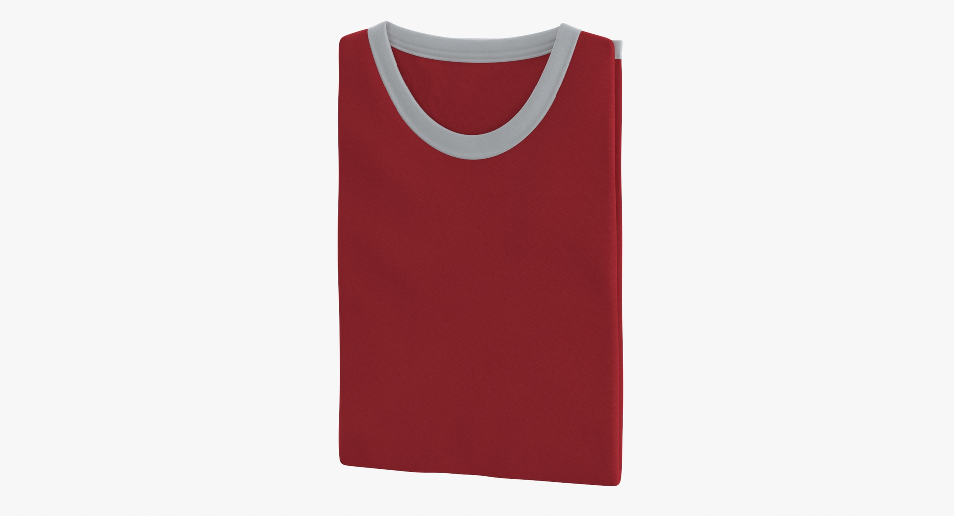 3D Female Crew Neck Folded White and Red 02 model - TurboSquid 1774862