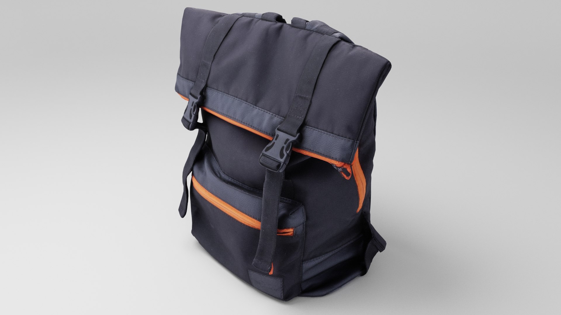 3D Black and orange urban backpack for gear and personal things bag ...