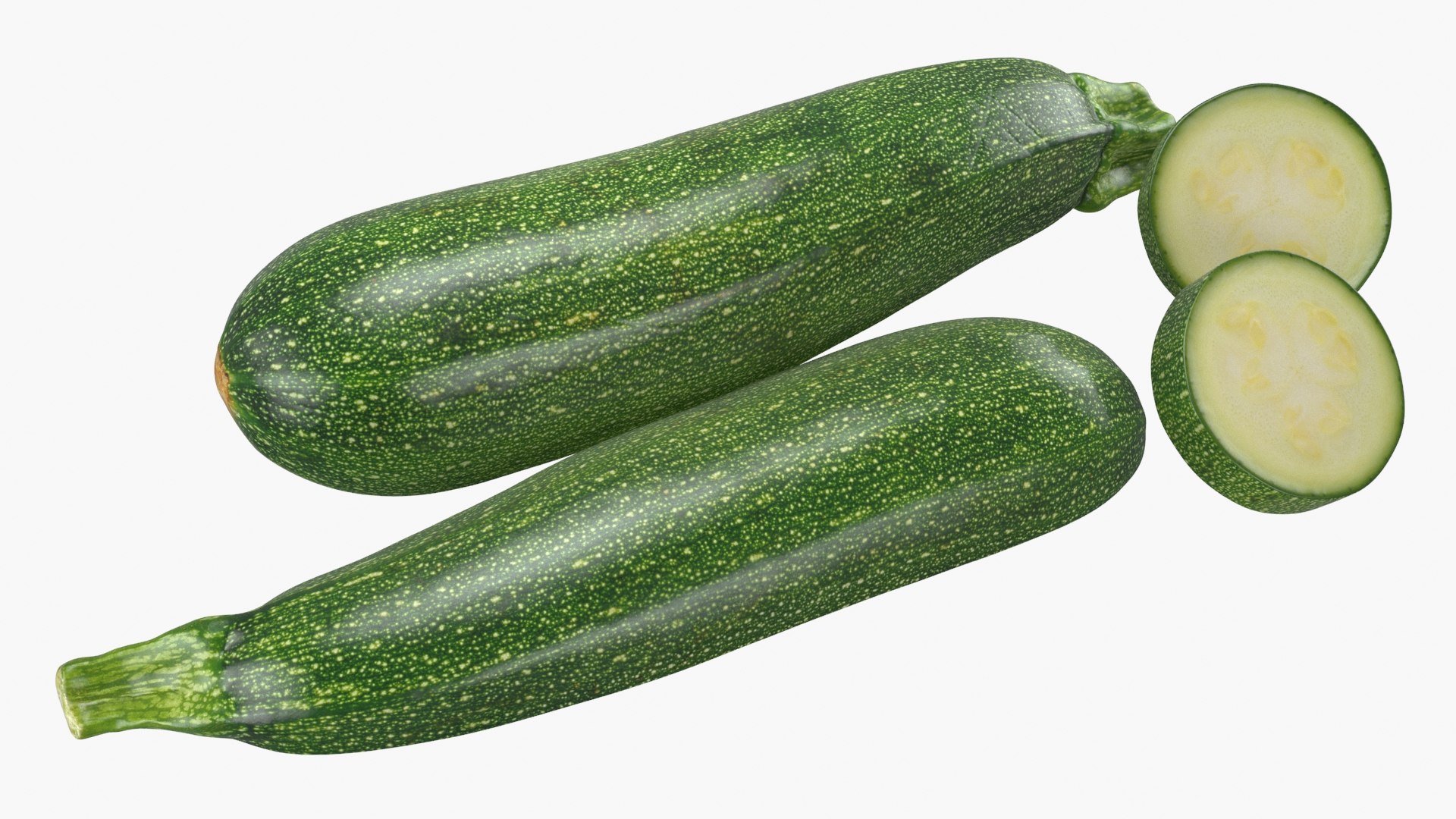 3D Fresh Green Zucchini Slices 5 Model - TurboSquid 2111153