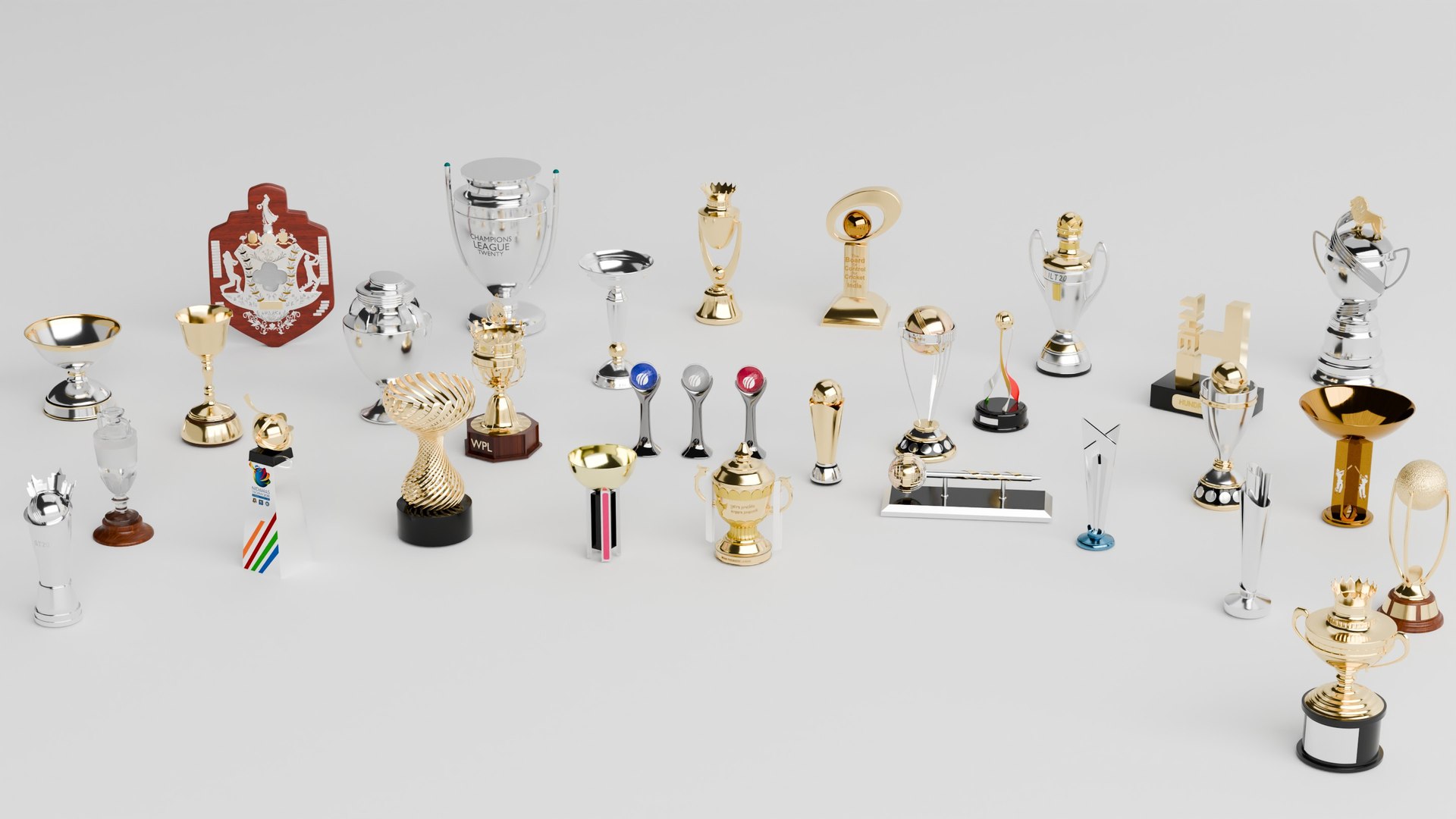 Ultimate Cricket Trophies Collection 3D Model - TurboSquid 2533785
