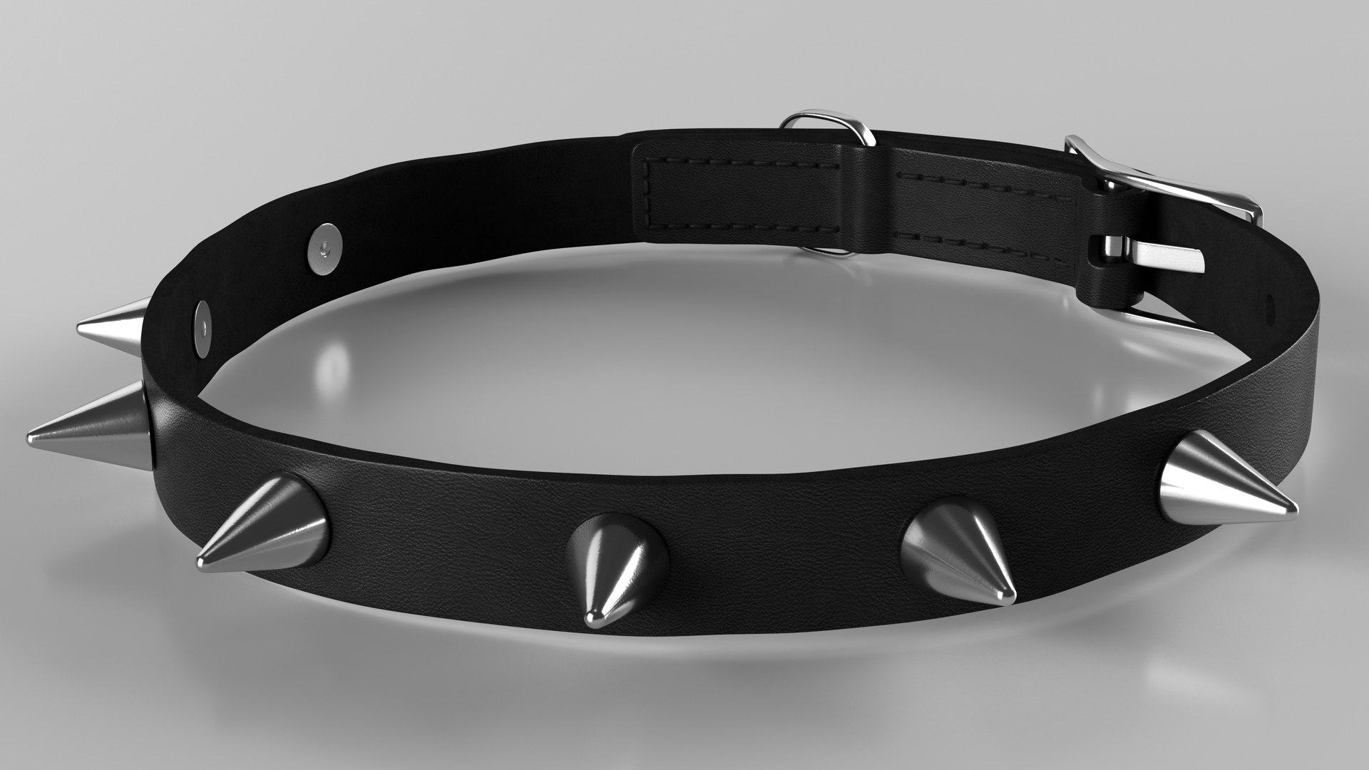 Leather Spiked Dog Collar 3D - TurboSquid 2190567