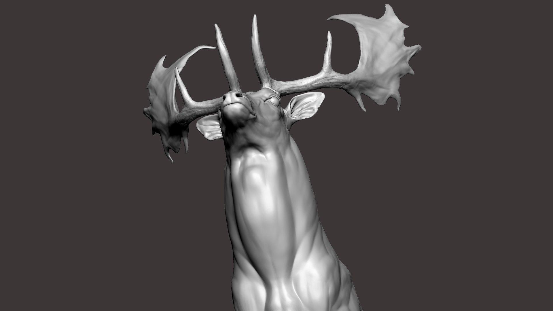 Fallow Deer Buck Dama Dama Zbrush Sculpture Digital 3D Model ...