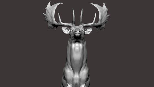 Fallow deer Buck Dama dama Zbrush Sculpture Digital 3D model ...